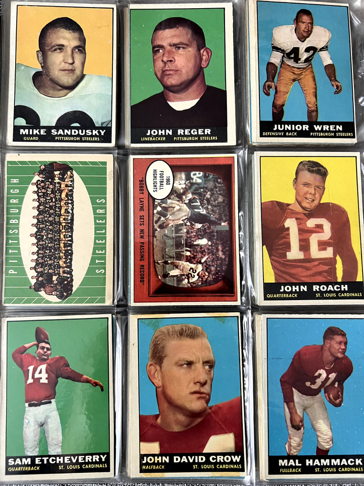 1961 Topps Complete set of NFL playing cards (1-132), w/John Unitas ...