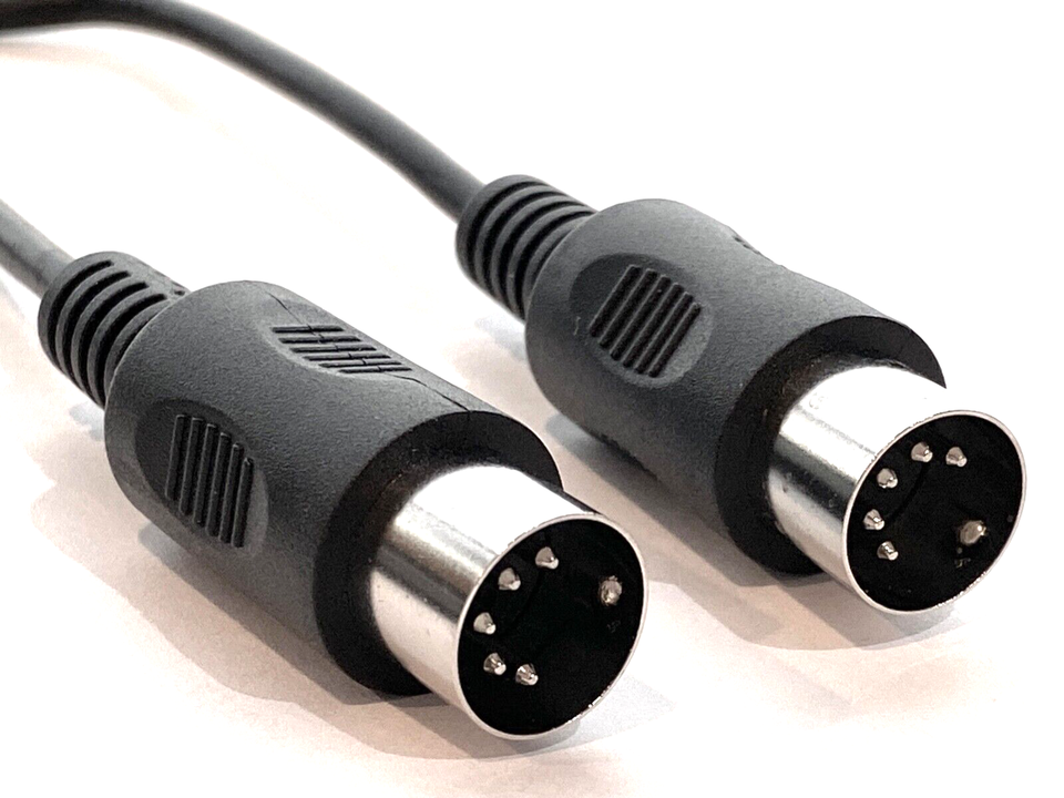 MIDI Cable 3 ft Male to Male 5 Pin DIN Plugs Black | eBay