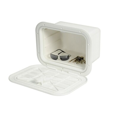 Boat Storage Locker Box with Hatch 380 x 280 mm White Caravan Sailing ...