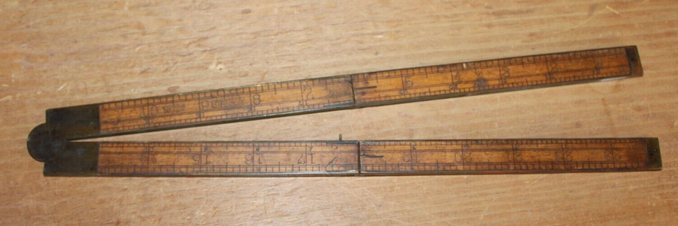 Vintage STANLEY Ruler 72 1/2 Boxwood & Brass Carpenters' Folding Rule ...