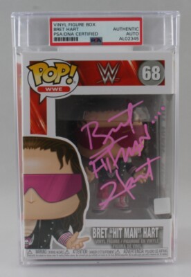 Bret Hitman Hart WWE #266 Signed Autographed Funko Pop PSA Encapsulated ...