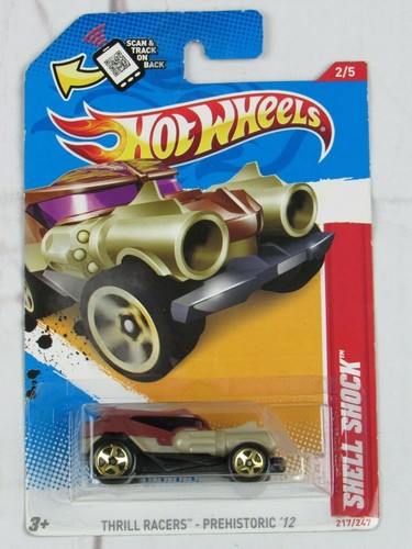 Hot Wheels 2012 #217 Thrill Racers-Prehistoric 2/5 SHELL SHOCK Brown | eBay