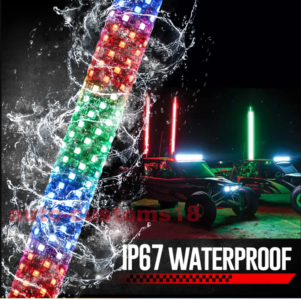 4ft Fat LED Whip APP Controlled Antenas De LED Quick Release Whip Light ...