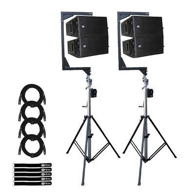 RCF HDL 10-A Line Array Module 4-Pack with (2) Crank Stands & Flybars ...