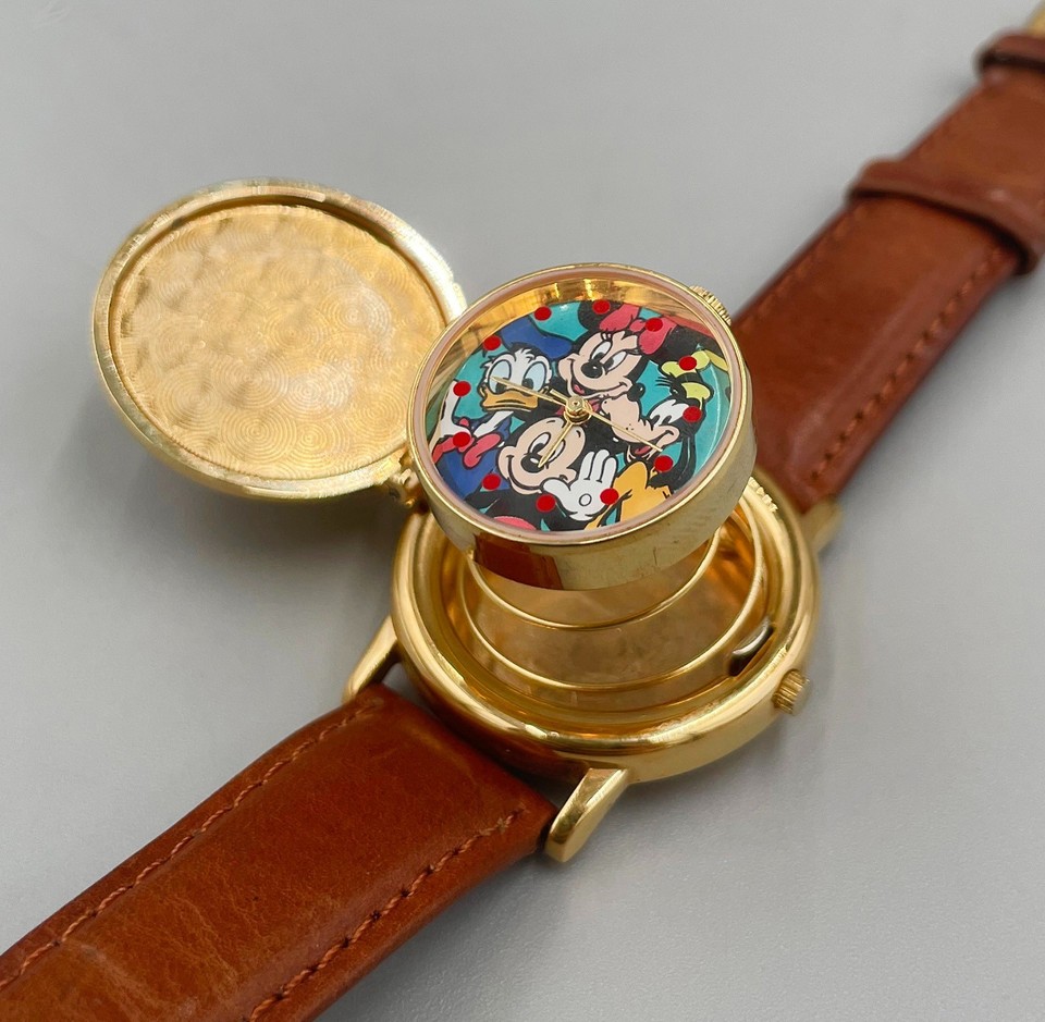1993 Disney Mickey's Toontown Pop-up Watch Mickey Minnie Mouse Donald ...