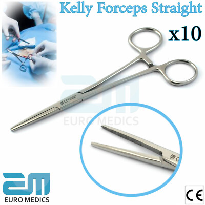 10X Dental Kelly Locking Clamp Forceps Straight Dentistry Surgical ...