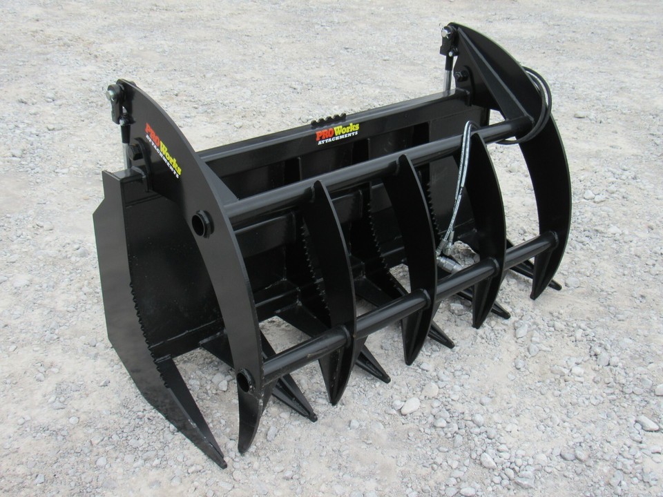 60" Brush Root Rake Clam Grapple Attachment Fits Skid Steer Tractor ...