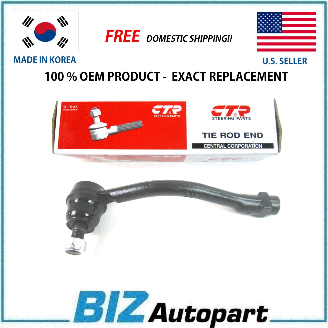 CTR OEM ! TIE ROD END LEFT for 12-14 HYUNDAI ACCENT KIA RIO 1.6L ...