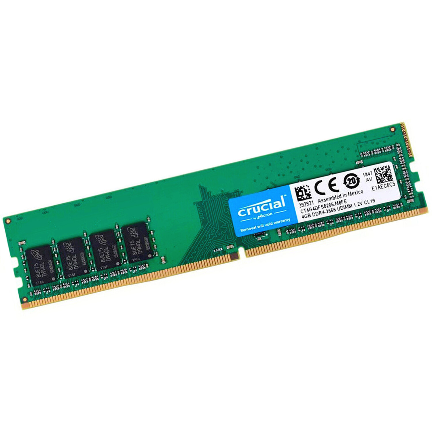 Crucial 4GB DDR4 UDIMM PC4-21300 2666Mhz 1RX8 CL19 Desktop Memory ...