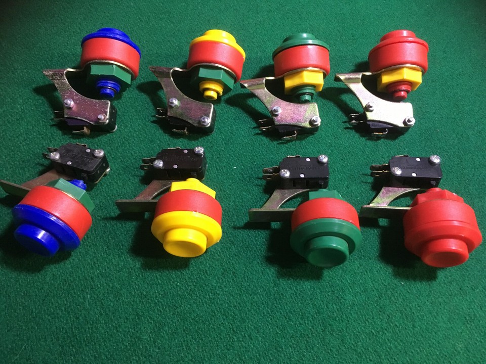 ARCADE VIDEO GAME ORIGINAL CONCAVE PUSH BUTTONS WITH SWITCH SET OF 8 ...