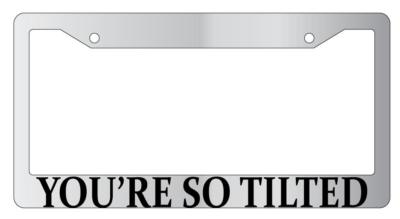 You're So Tilted Chrome METAL License Plate Frame MMO | eBay