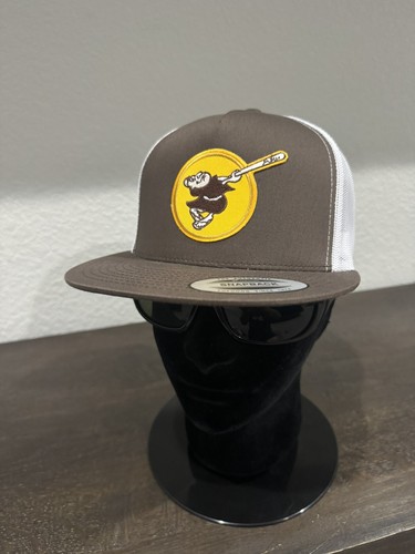 CLASSIC SWINGING FRIAR LOGO BROWN SAN DIEGO PADRES SNAPBACK TRUCKER HAT ...