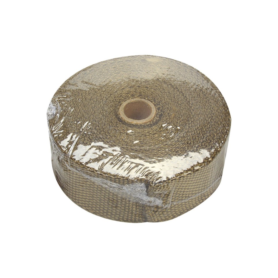 2 Rolls Titanium Lava Fiber Exhaust Wrap Kit 2" x 50 ft With Stainless ...