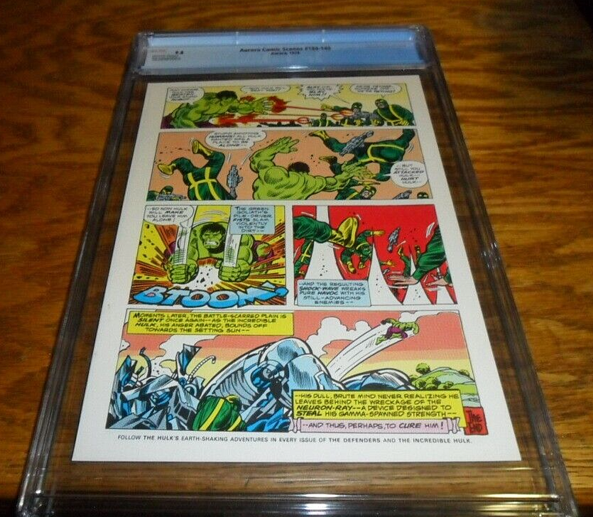 1974 AURORA COMIC SCENES #184–140 INCREDIBLE HULK Herb Trimpe CGC NM ...