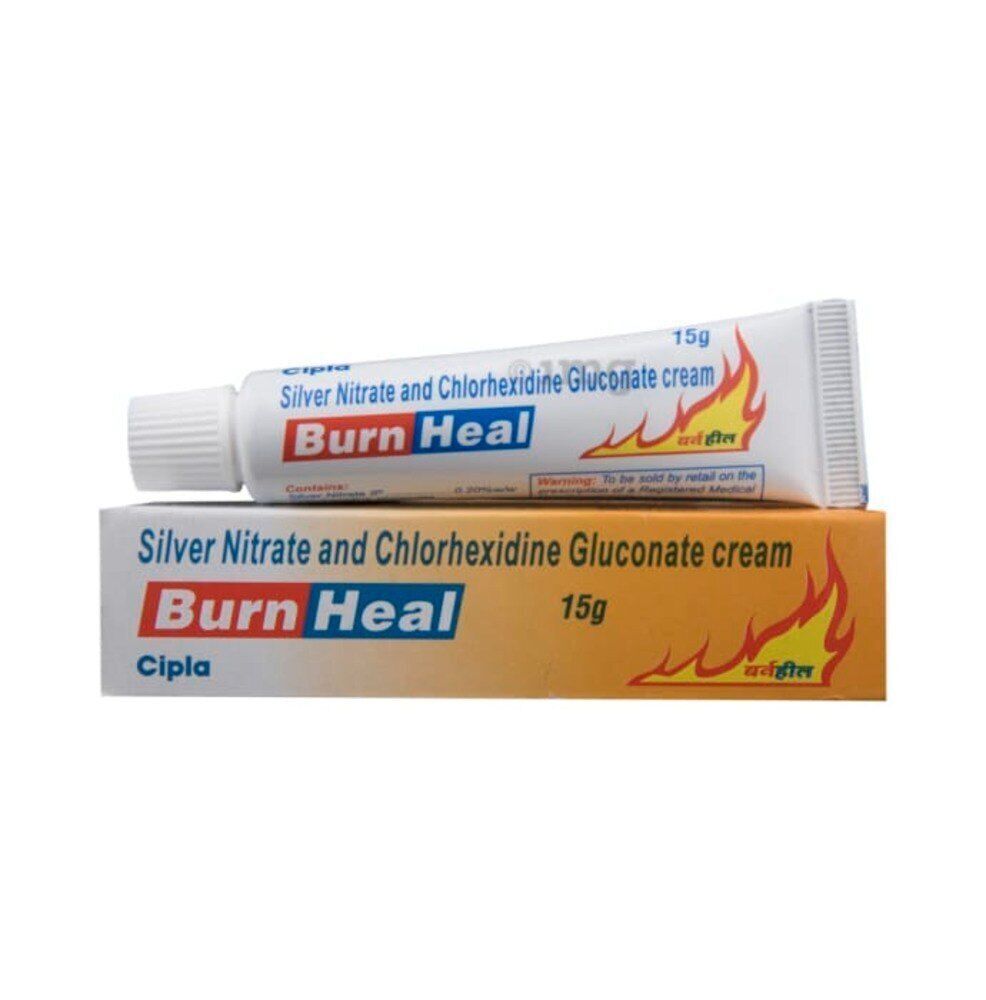 Cipla Burn Heal Silver Nitrate and chlorhexidine Gluconate Cream 15g ...