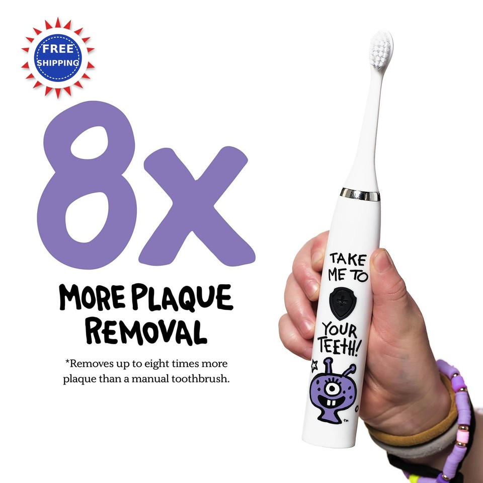 Kids Electric Toothbrush Rechargeable Vibrating Toothbrush Timer 6 ...