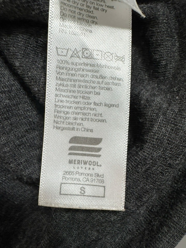 Meriwool Womens Sz Xxs Gray 100% Merino Wool Long Sleeve Crewneck Base ...