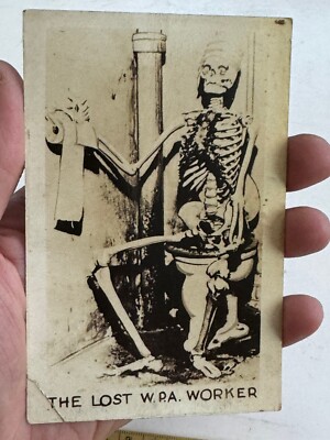 Antique Skeleton On Toilet RPPC - The Lost WPA Worker - Surgical ...