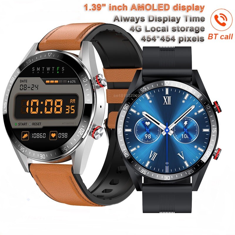 1,39 Zoll AMOLED Großbild Smartwatches 4GB ROM Bluetooth Anruf für IOS ...