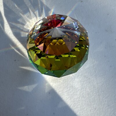 vintage crystal glass paperweight Rainbow | eBay