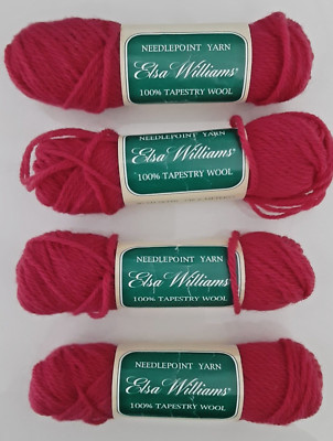 Lot of 4 Elsa Williams Color 941 Sewing Craft Project 100% Wool Yarn (H ...