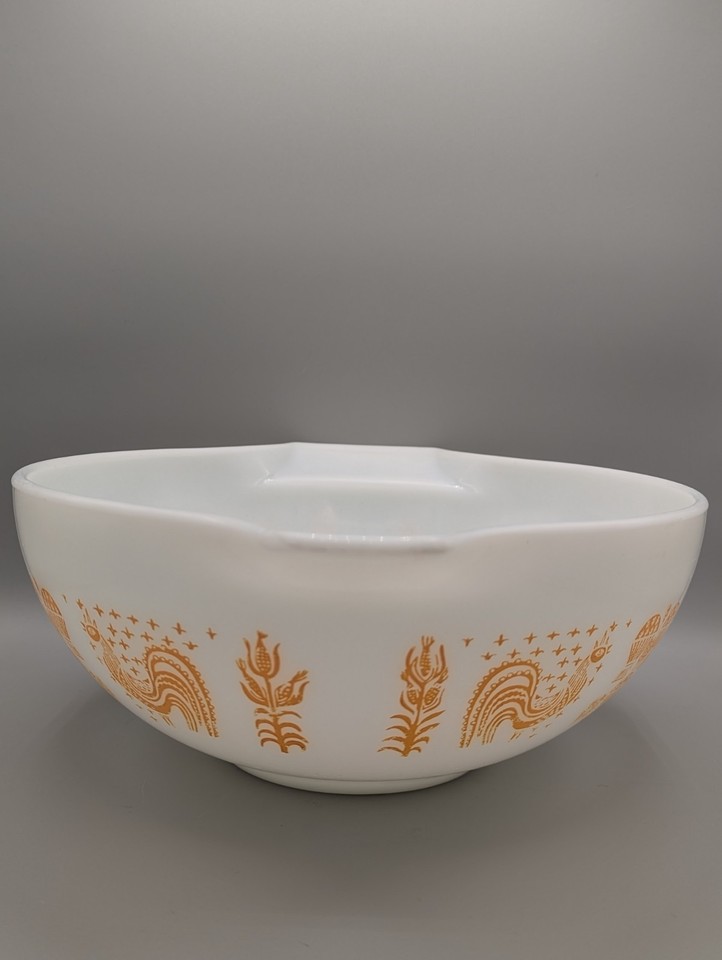 RARE PYREX #444 Pumpkin Orange Amish Butterprint Cinderella Bowl ...