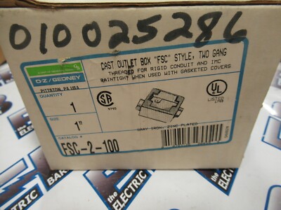OZ Gedney FSC-2-100, 1", FSC Style, Two Gang, Cast Outlet Box - NEW-B ...