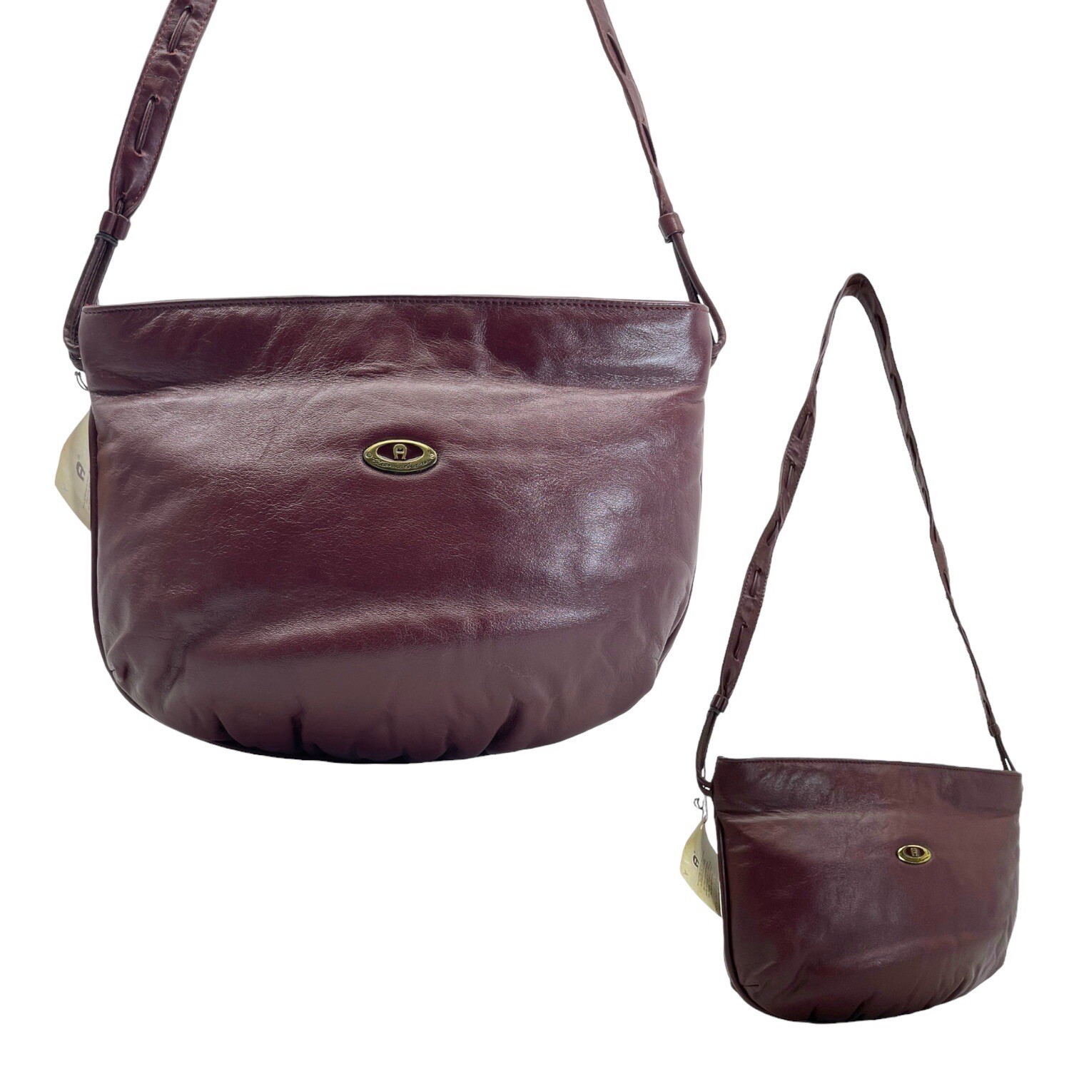 Vintage 70s 80s ETIENNE AIGNER Medium Leather Handbag Shoulder Bag OXBLOOD NOS | eBay