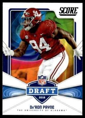 2018 Score NFL Draft Da'ron Payne Rookie Alabama Crimson Tide #14 ...