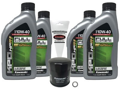 Kawasaki OEM Full Synthetic Oil Change Kit for 2017-2022 Kawasaki Z900 ...