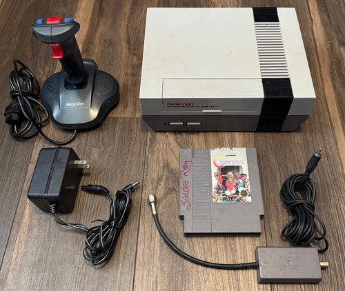 TESTED Nintendo NES Console + Contra, QuickShot controller, RF & AC ...