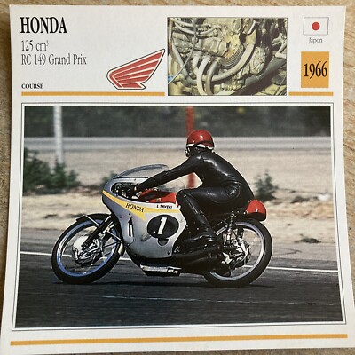 Honda 125 RC149 1966 Card Motorbike Collection Atlas Japan | eBay Australia