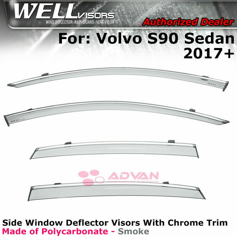 For 17-Up Volvo S90 Sedan Wellvisors Rain Wind Deflectors Debris Window ...