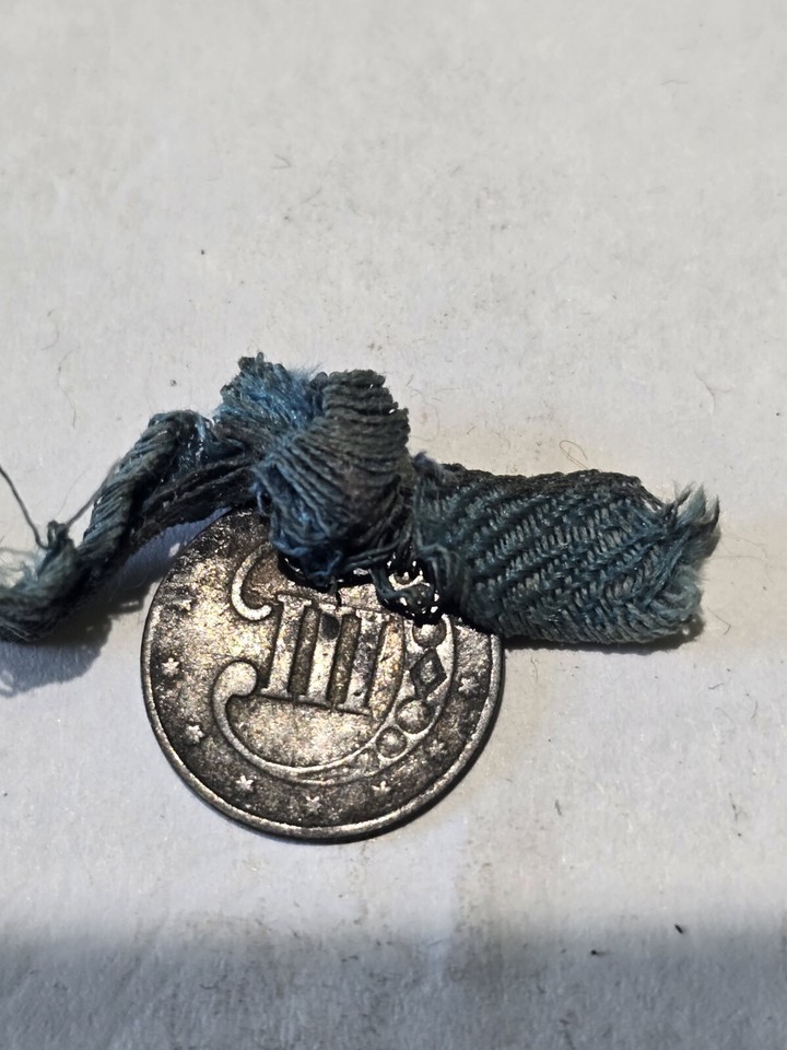 1852 Three Cent Silver Piece Trime 3c Type 3 CIVIL WAR DATE Union Blue ...