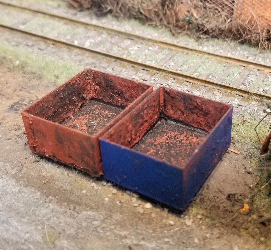 Scrap Metal BINS! HO scale Rusty, Painted, READY, recycling NINE(9) USA ...