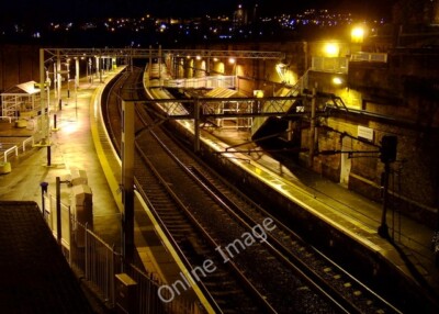 Photo 6x4 Greenock Central Station Greenock/NS2776 A night time view ...