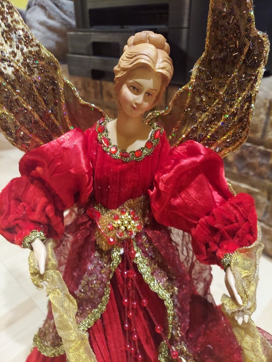 Red And Gold Angel Tree Topper