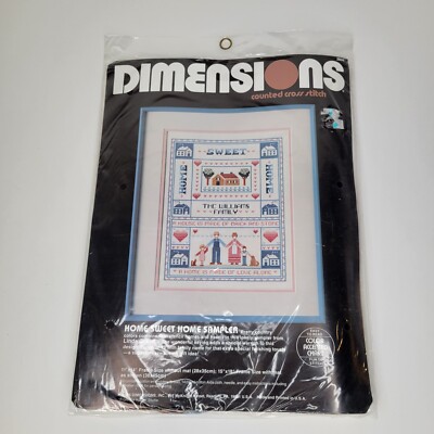 Vintage Dimension Counted Cross Stitch 3608 Home Sweet Home Sampler 11 ...