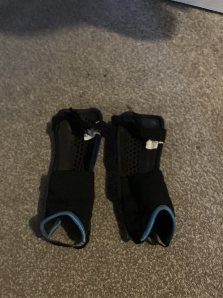 Kids Football Shin Pads Blue Mitre Aircel Ankle Padding | eBay UK
