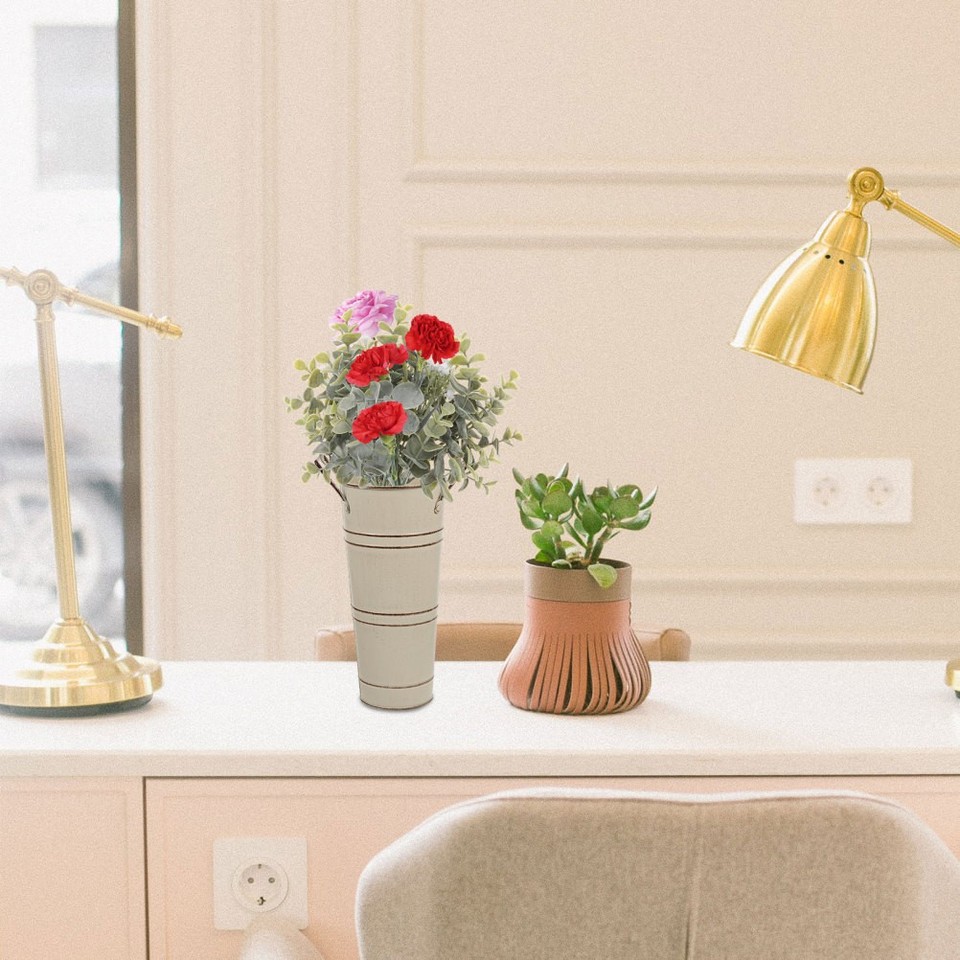 Household Vase Metal Flower Pot Bucket with Handle Florist Buckets ...