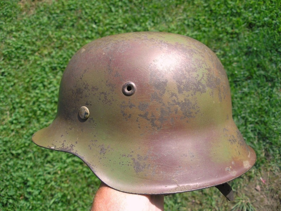 WW2 German M42 Normandy Camo Helmet Named Unit Marked NS Maker C KORN ...
