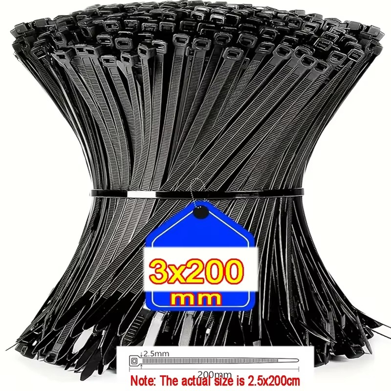 100 Pack Releasable Reusable Zip Ties Nylon Cable Heavy Duty Wire Self ...