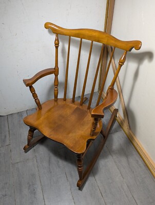 Vintage Tell City Chair Co. Hard Rock Maple Wood Child/Kid Rocking Arm ...