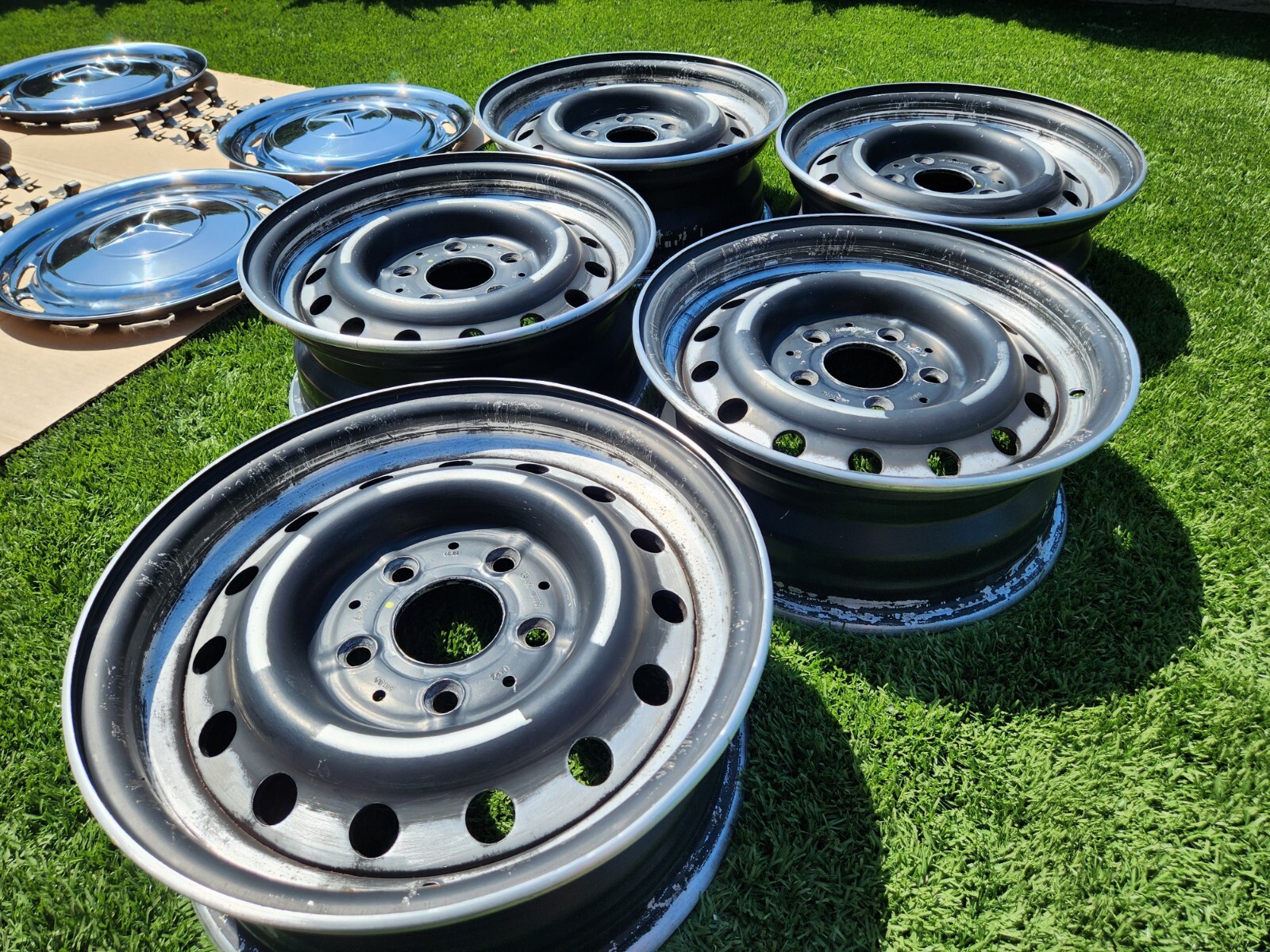 14" Mercedes Aluminum Wheels Steelies W111 W108 W113 R107 230SL 280SL ...