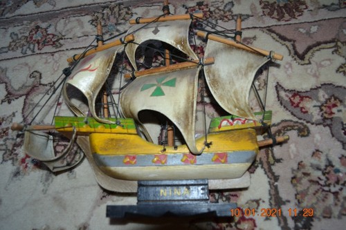 VINTAGE HAND CRAFTED Wooden Nina MODEL SHIP | eBay