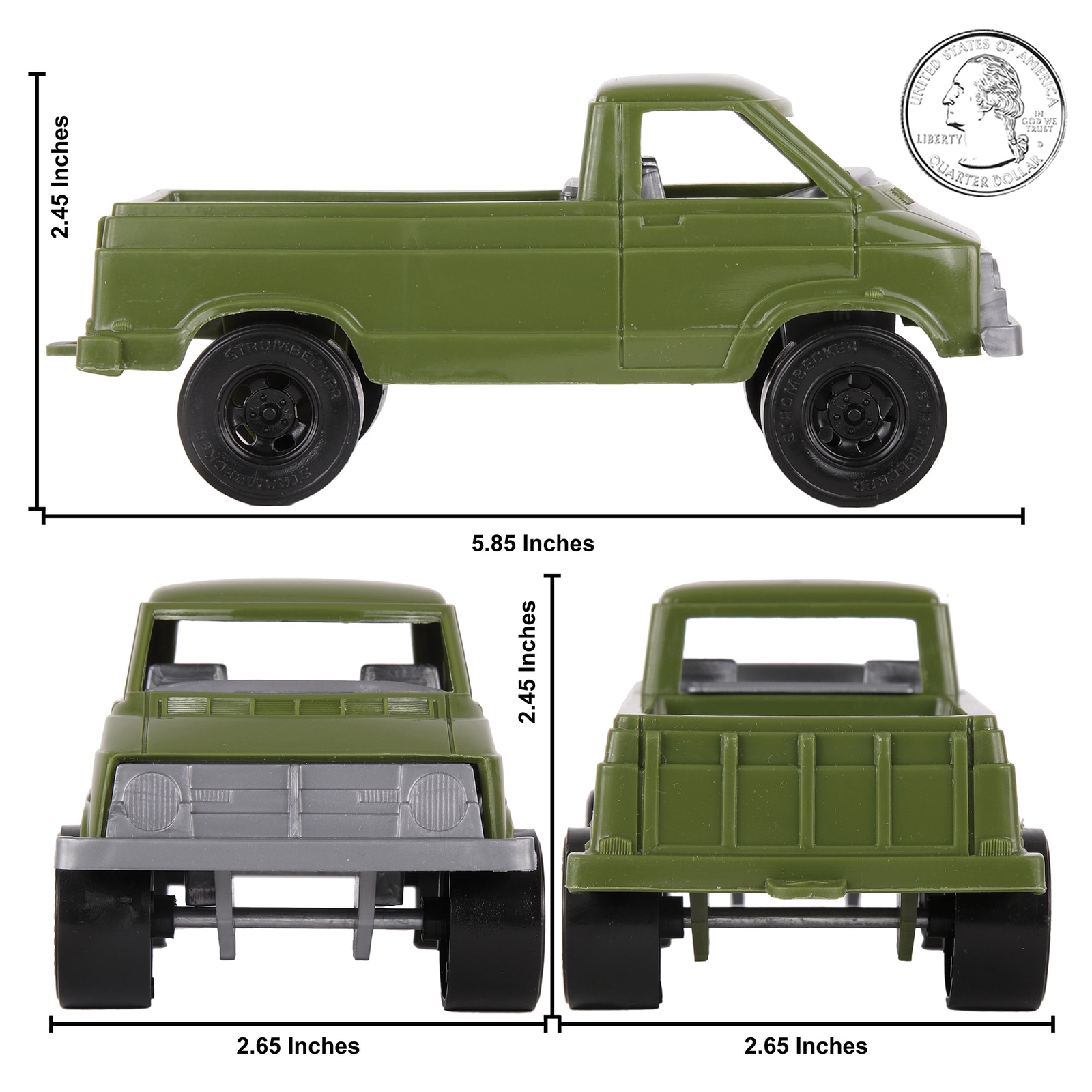 Tim Mee Processed Plastic Strombecker Army Men Green Jeep Pickup Truck ...