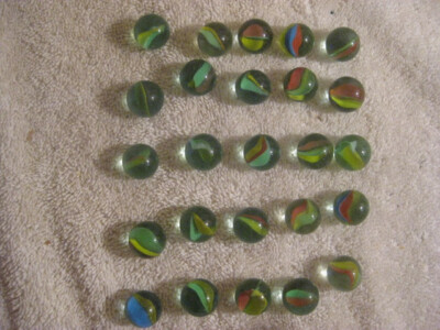 Vintage Cat Eye Marbles - Assorted Cats Eye Swirl Various Colors Lot of ...