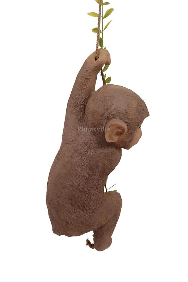Monkey Climbing Rope Hanging Decor Animal Statue Showpiece For Home ...