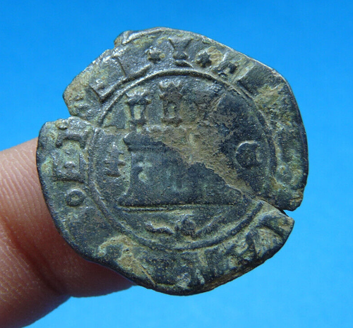 FERDINAND AND ISABELLA 1474 - 1504 YEAR SPAIN ANTIQUE COIN COLUMBUS ERA ...