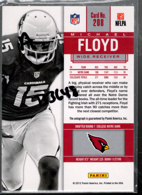 B3648- 2012 Panini Contenders #208A Michael Floyd RC (Sans Football ...
